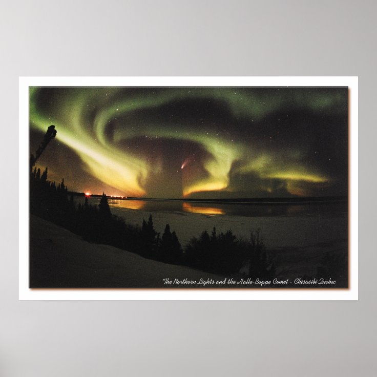 Aurora Borealis and Hale-Bopp Comet Poster | Zazzle