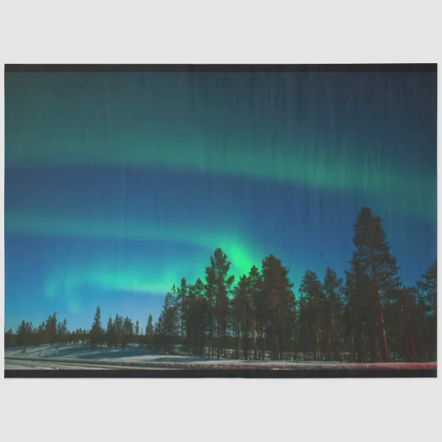 Aurora Borealis Northern Lights Forest Decoupage Tissue Paper | Zazzle