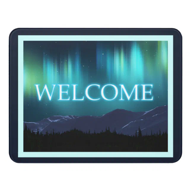 Aurora Borealis (Northern Lights) - Welcome Door Sign | Zazzle