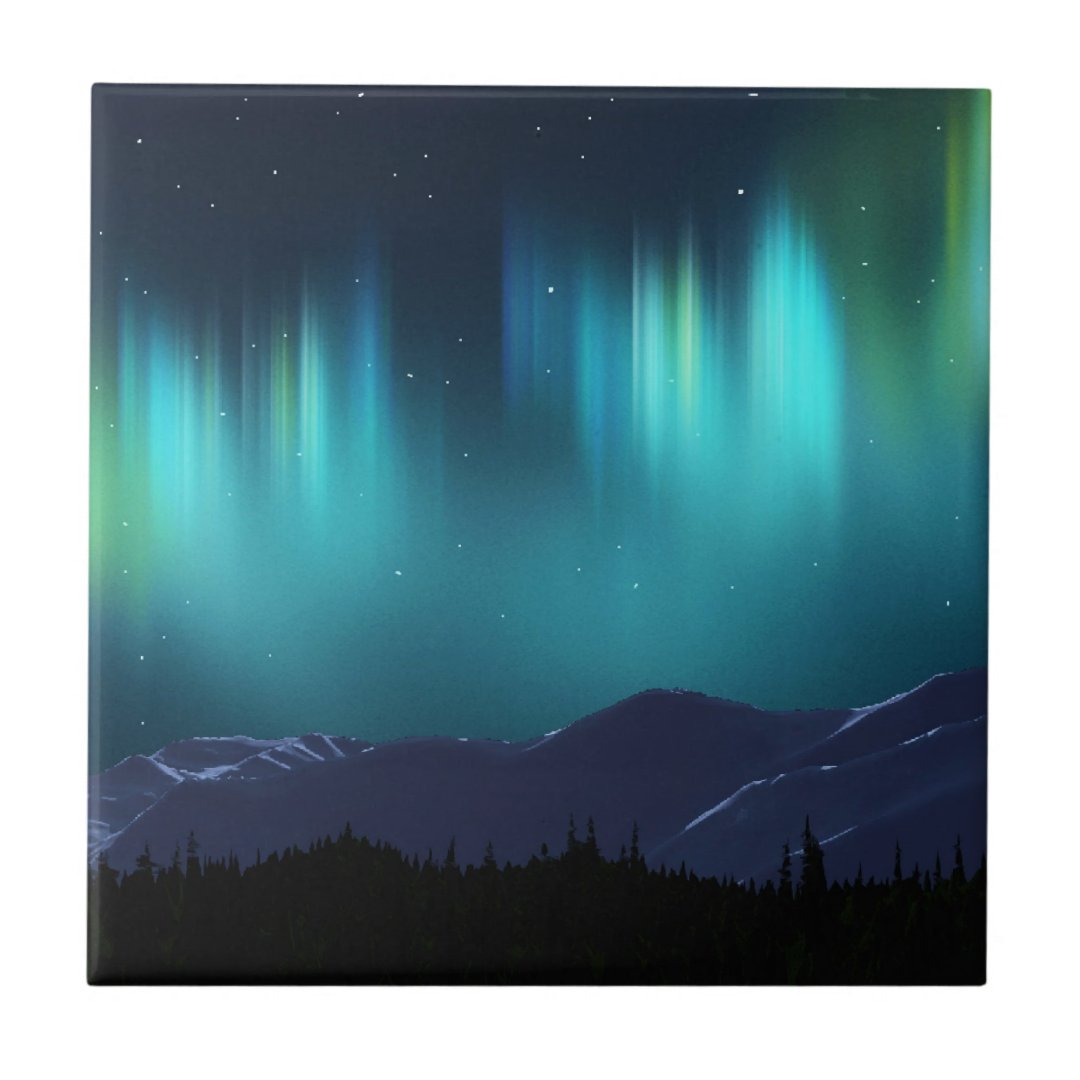 Aurora Borealis Tile | Zazzle