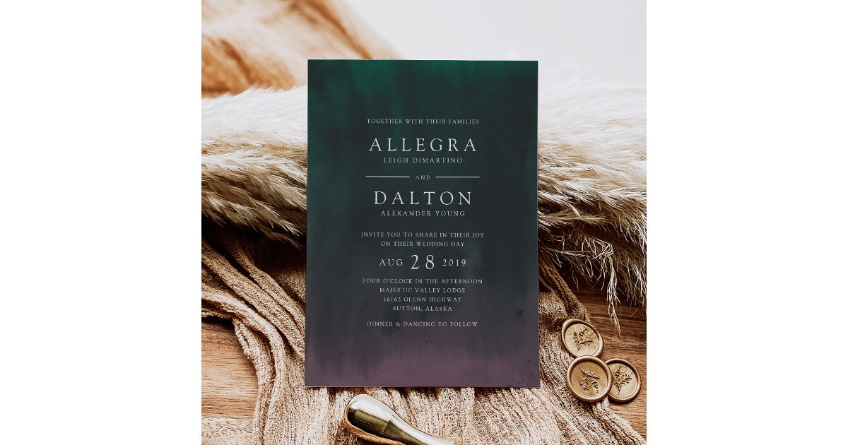 Aurora | Northern Lights Wedding Invitation | Zazzle