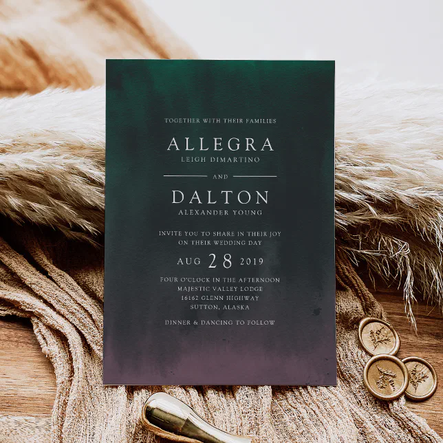 Aurora | Northern Lights Wedding Invitation | Zazzle
