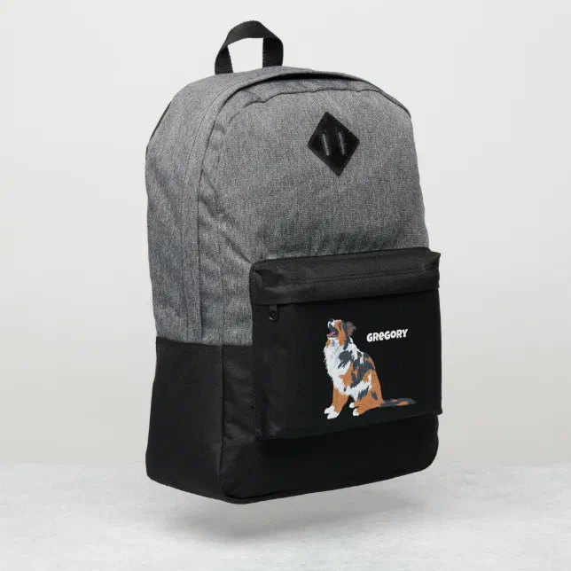 Aussie Australian Shepherd Dog Personalized Port Authority® Backpack ...