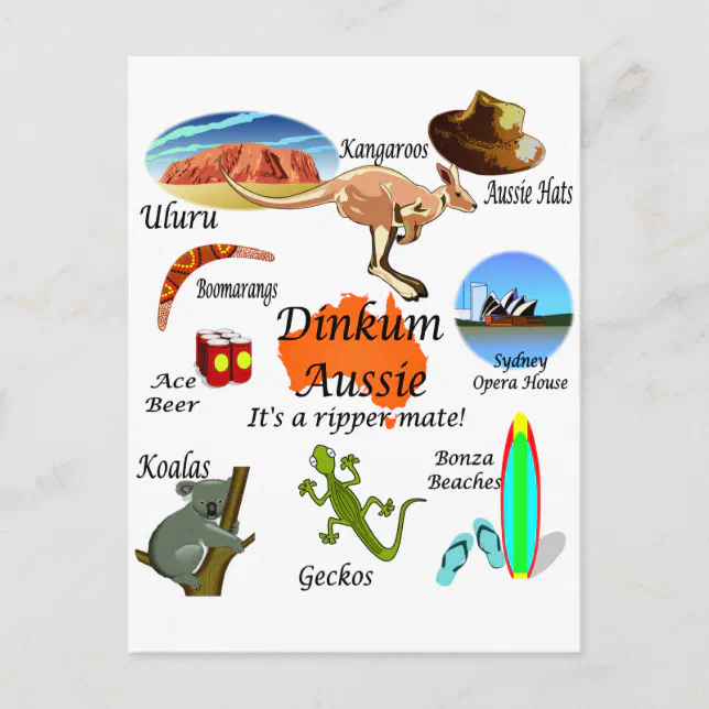 Aussie icons postcard | Zazzle