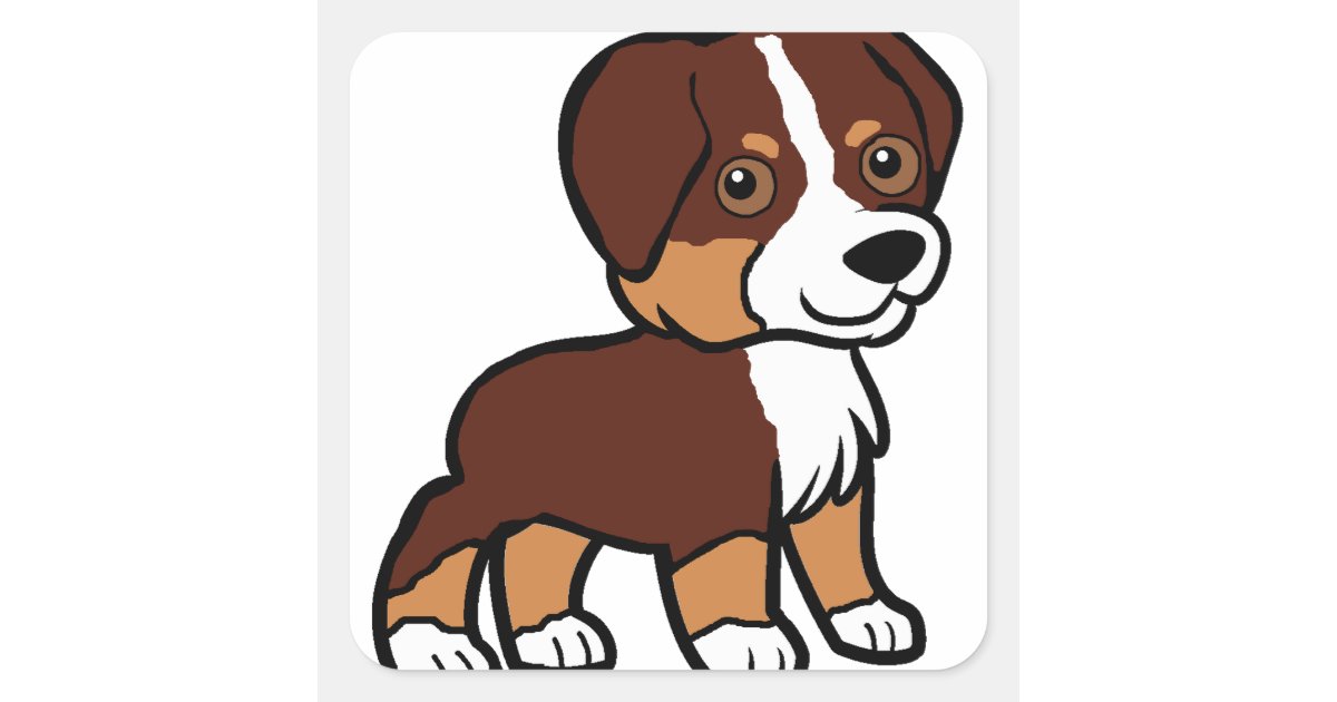 aussie red tri cartoon square sticker | Zazzle