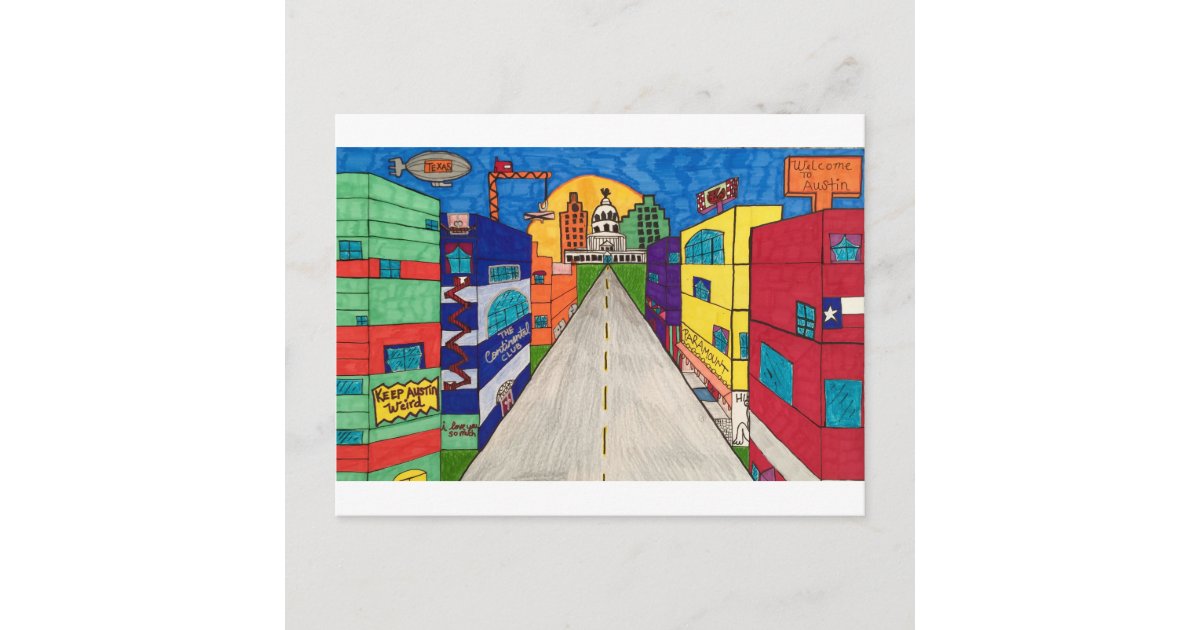 Austin cityscape postcard | Zazzle