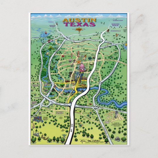 Austin Map Postcard | Zazzle.com