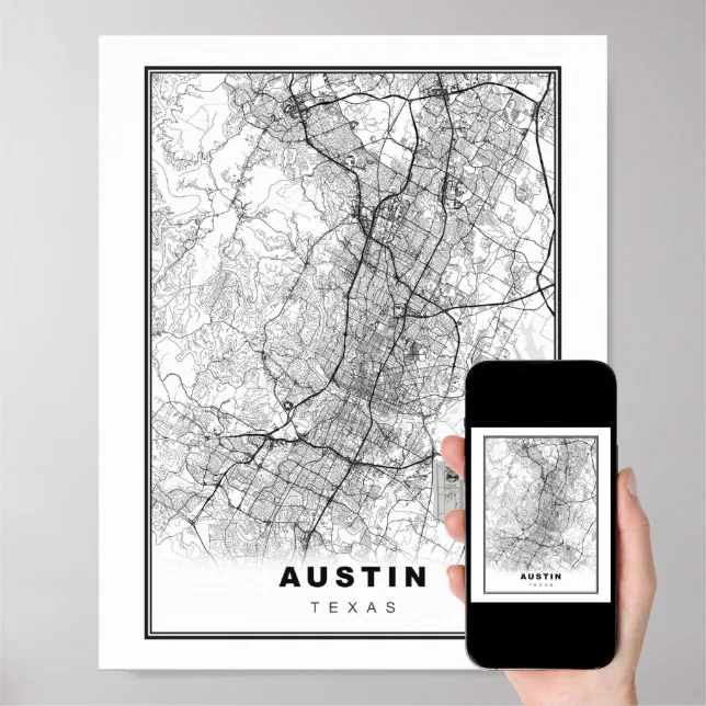 Austin Map Poster | Zazzle