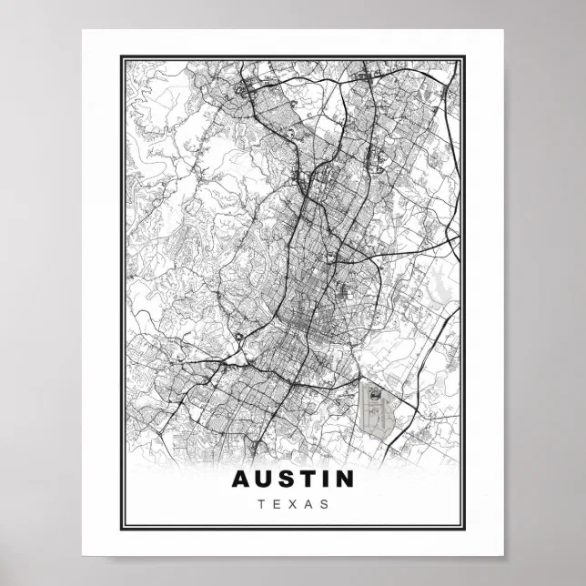 Austin Map Poster | Zazzle