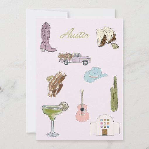 Austin Texas Bachelorette itinerary Invitation | Zazzle