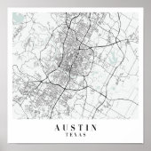 Austin Texas Blue Water Street Map Poster | Zazzle