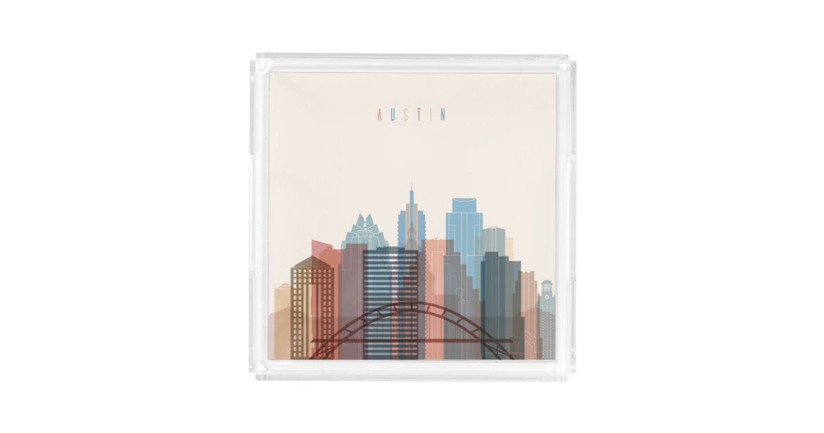 Austin, Texas | City Skyline Acrylic Tray | Zazzle