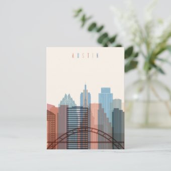 Austin, Texas | City Skyline Postcard | Zazzle