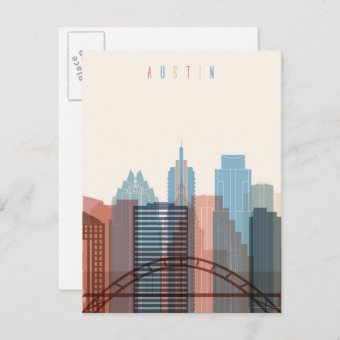 Austin, Texas | City Skyline Postcard | Zazzle