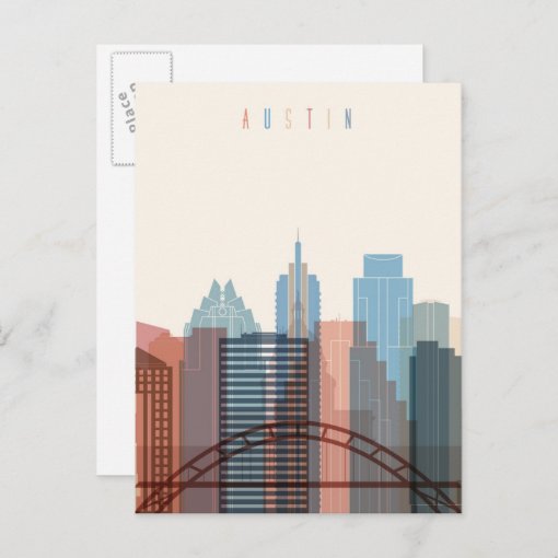 Austin, Texas | City Skyline Postcard | Zazzle