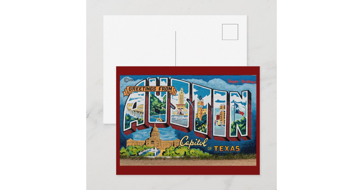 Austin, Texas Greetings Postcard | Zazzle