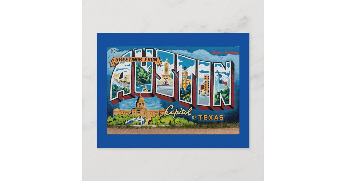 Austin, Texas Greetings Postcard | Zazzle