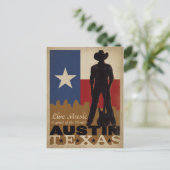 Austin, Texas | Live Music Cowboy Postcard | Zazzle