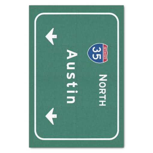 Austin Texas tx Interstate Highway Freeway Road : Tissue Paper | Zazzle