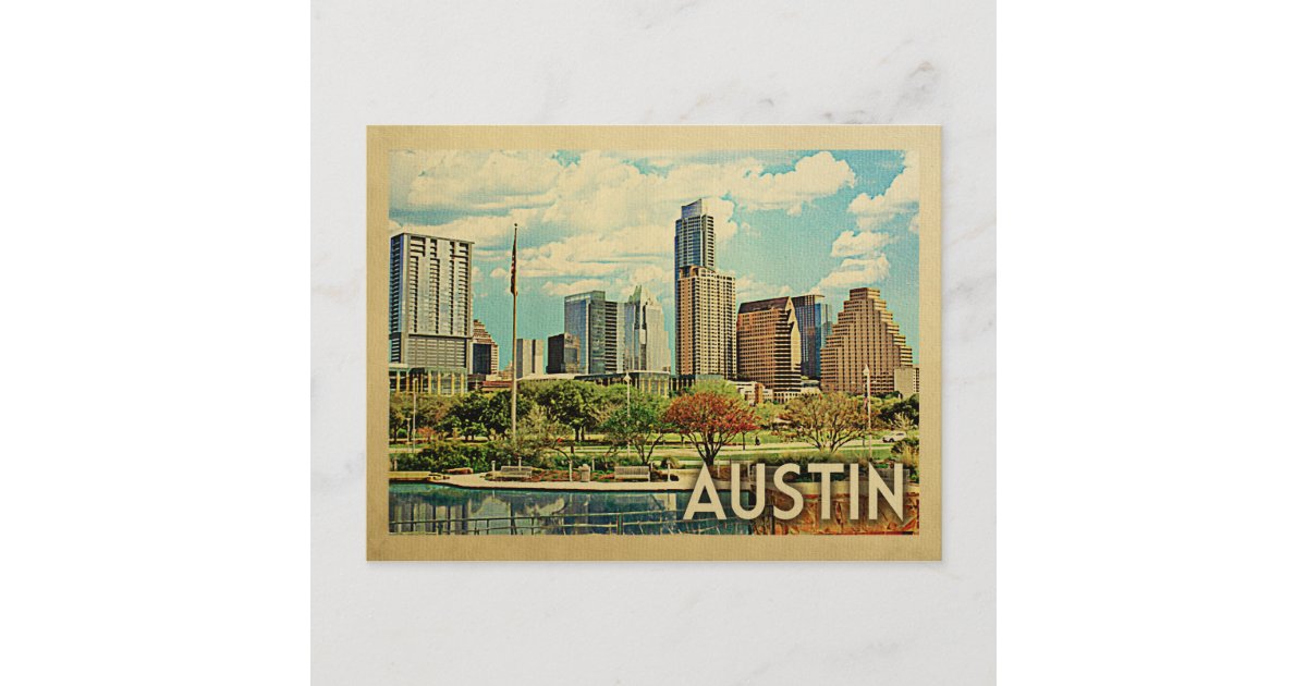 Austin Texas Vintage Travel Postcard | Zazzle