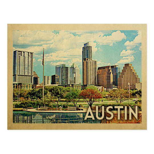 Austin Texas Vintage Travel Postcard | Zazzle.com
