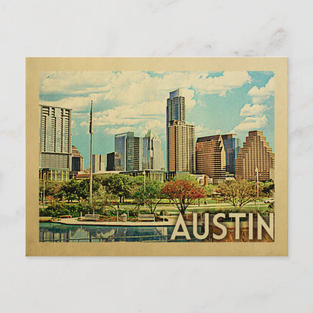 Austin Texas Vintage Travel Postcard | Zazzle