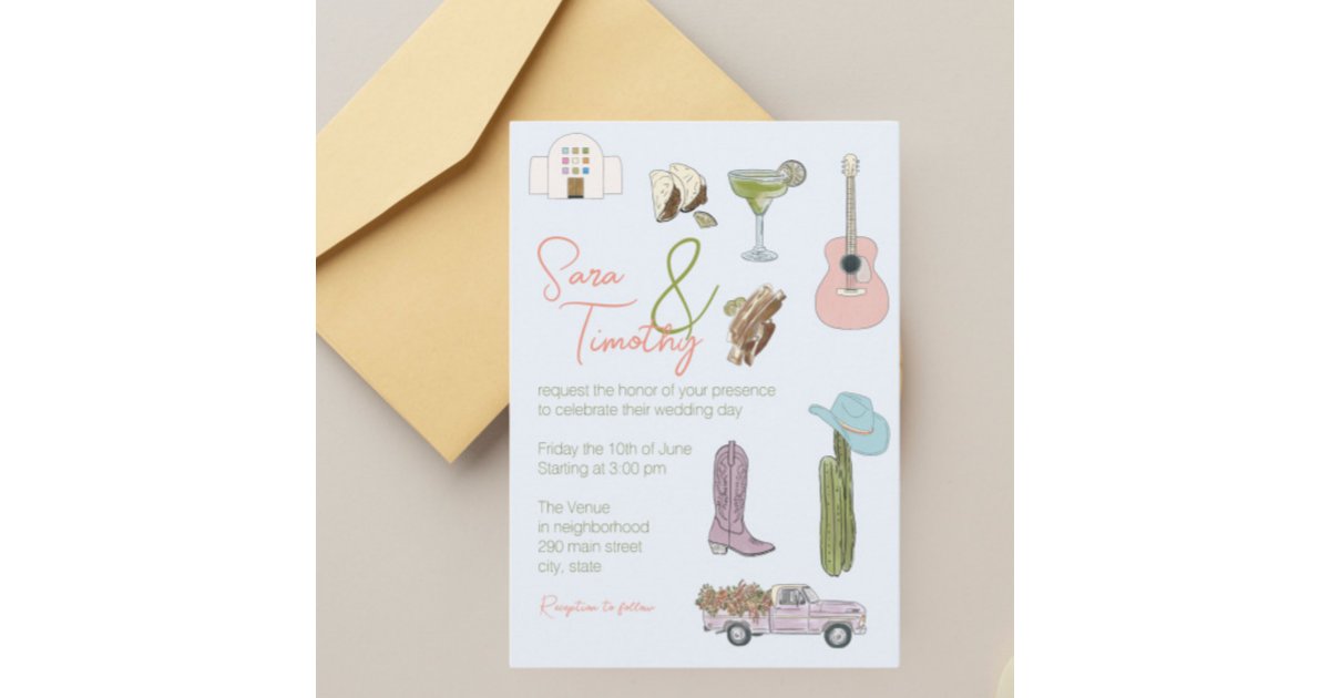 Austin Texas Wedding Suite Invitation | Zazzle
