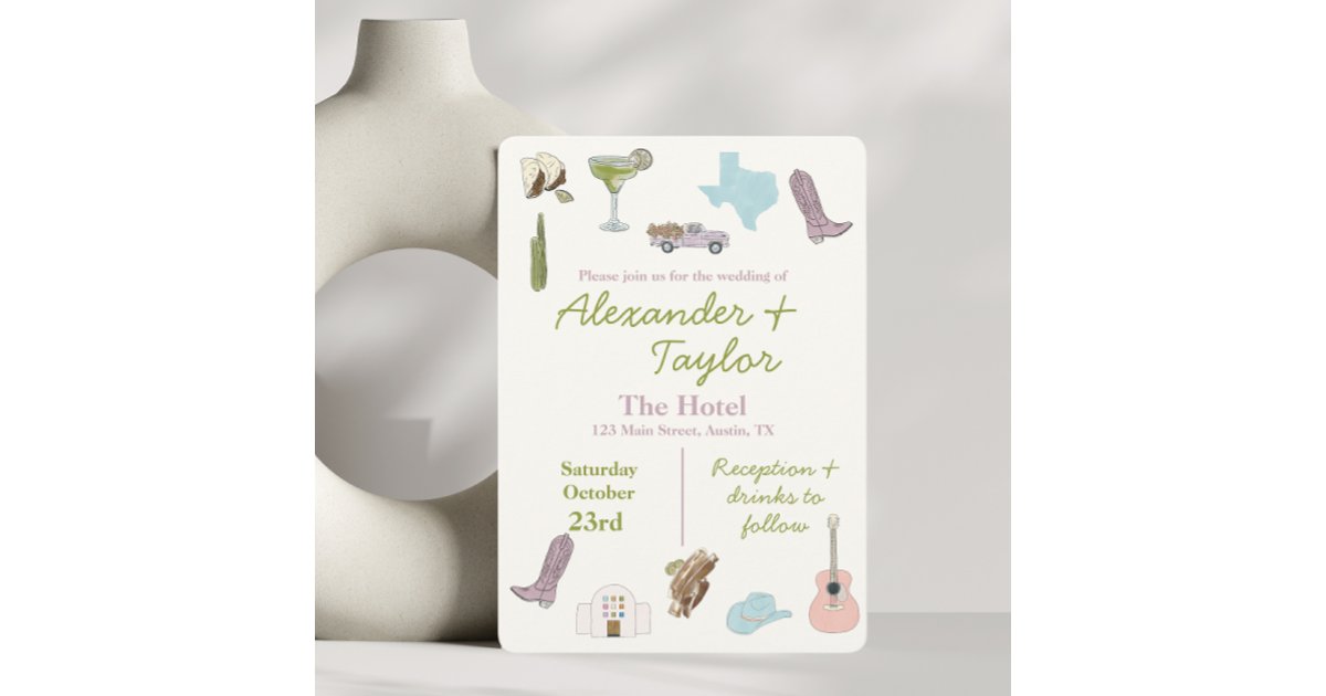 Austin, TX Wedding Invitations | Zazzle