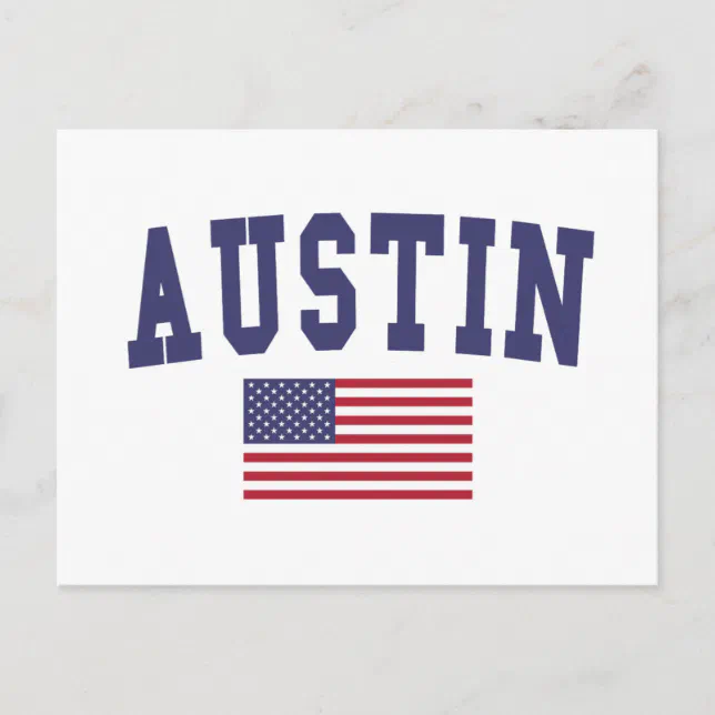 Austin US Flag Postcard | Zazzle