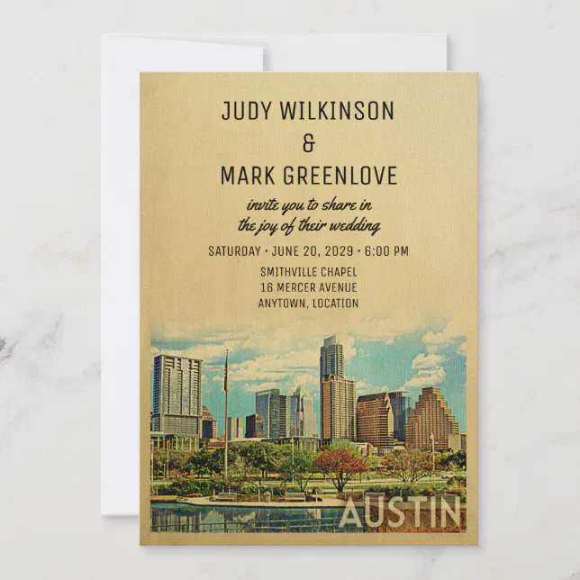 Austin Wedding Invitation Texas | Zazzle