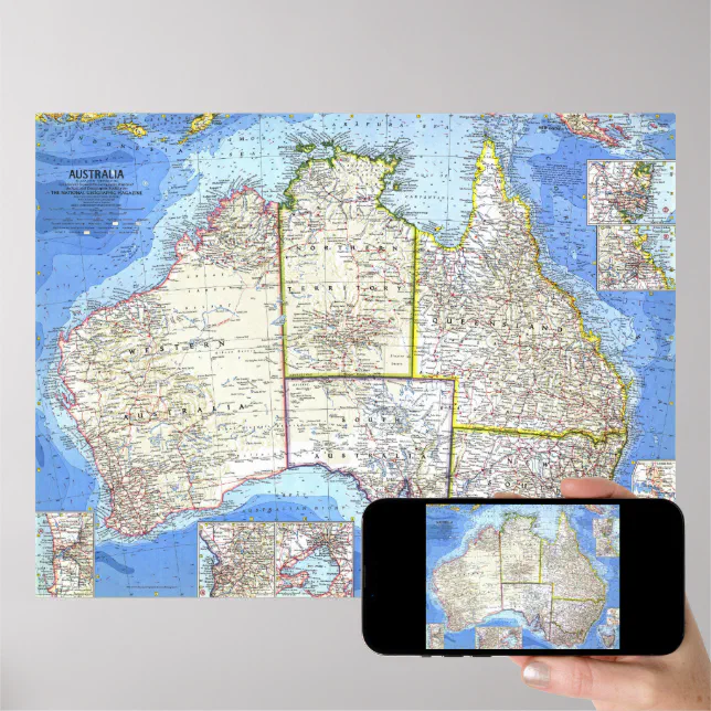 " Australia: 1963/today - Detailed map ... Poster | Zazzle
