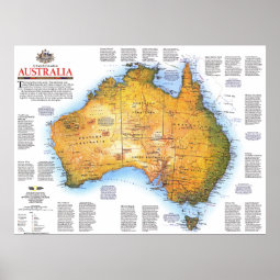 " Australia: 1988 Travel and History map ... Poster | Zazzle