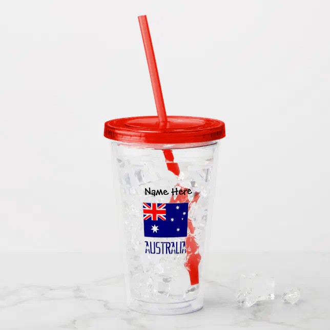 Australia and Australian Flag Personalized Acrylic Tumbler | Zazzle