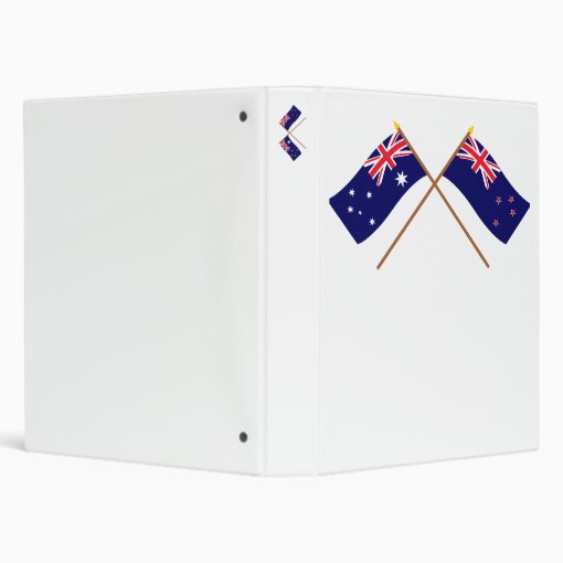 Australia and New Zealand Crossed Flags Binder | Zazzle