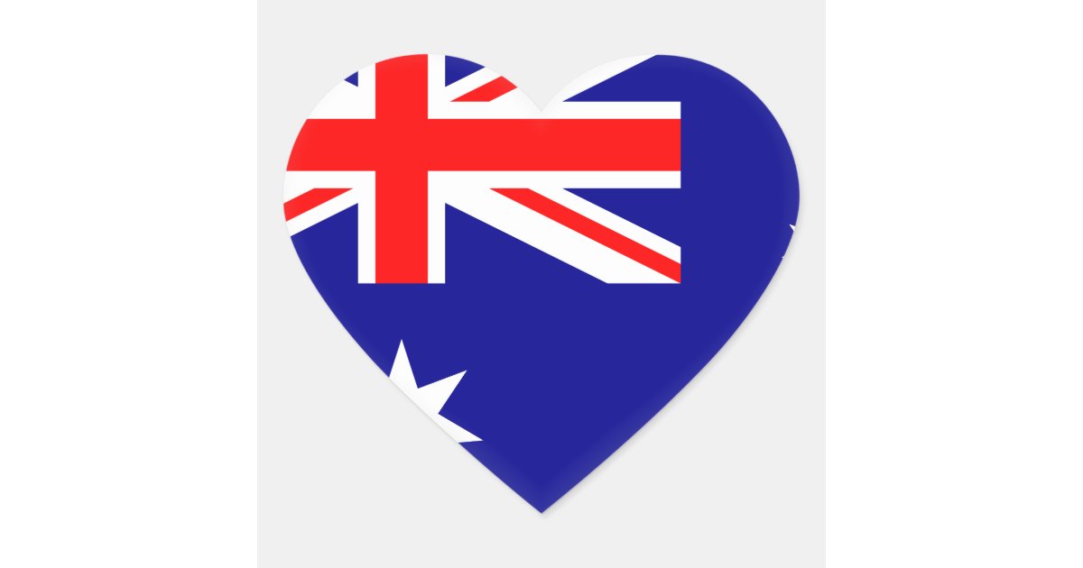 Australia (Australian) Flag Heart Sticker | Zazzle