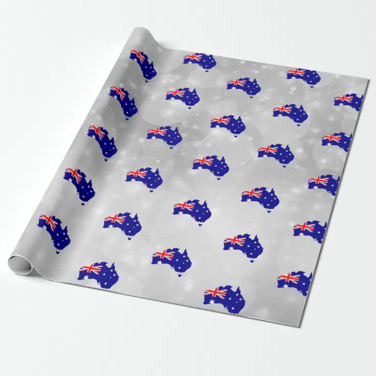Australia Australian Flag Map Wrapping Paper | Zazzle