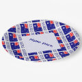Australia Australian Flag Tiled Blue Personalized Paper Plates | Zazzle