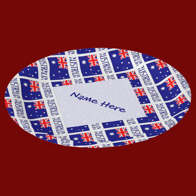 Australia Australian Flag Tiled Blue Personalized Paper Plates | Zazzle