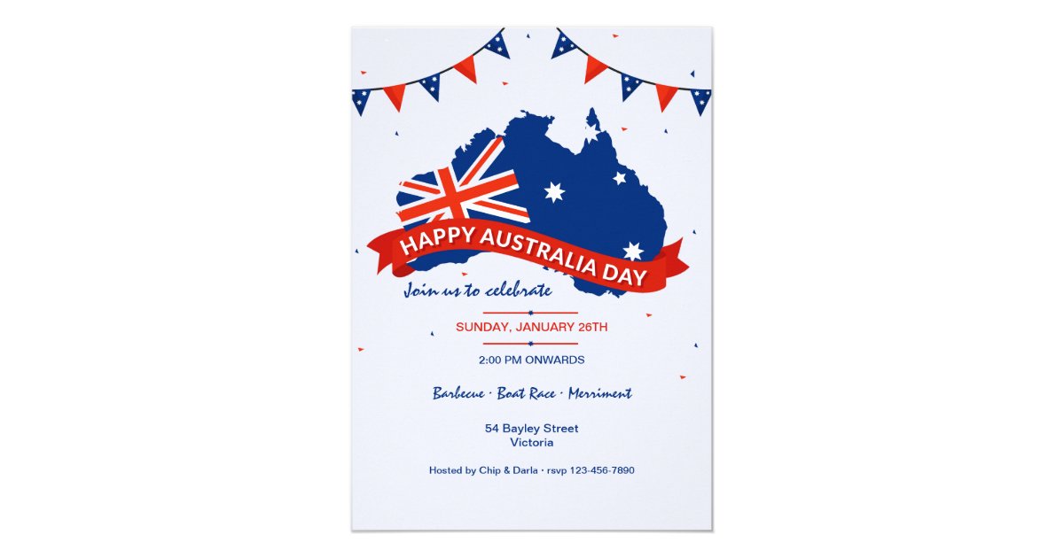 Australia Day Party Invitation Zazzle Australia Day Party Invitation Zazzle
