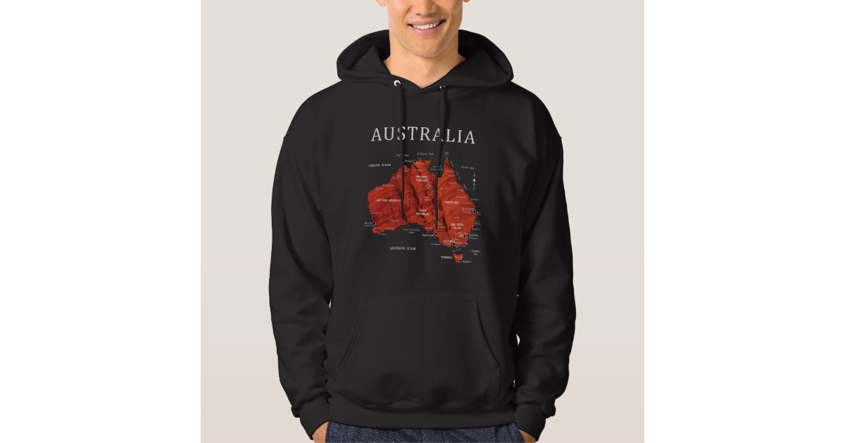 AUSTRALIA DETAILED MAP HOODIE | Zazzle