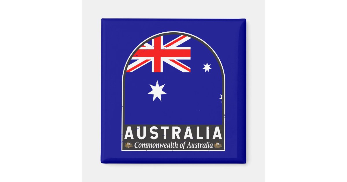 Australia Flag Emblem Distressed Vintage Magnet | Zazzle