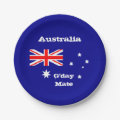 Australia flag & G'day Mate, party, sports /rugby Paper Plates | Zazzle