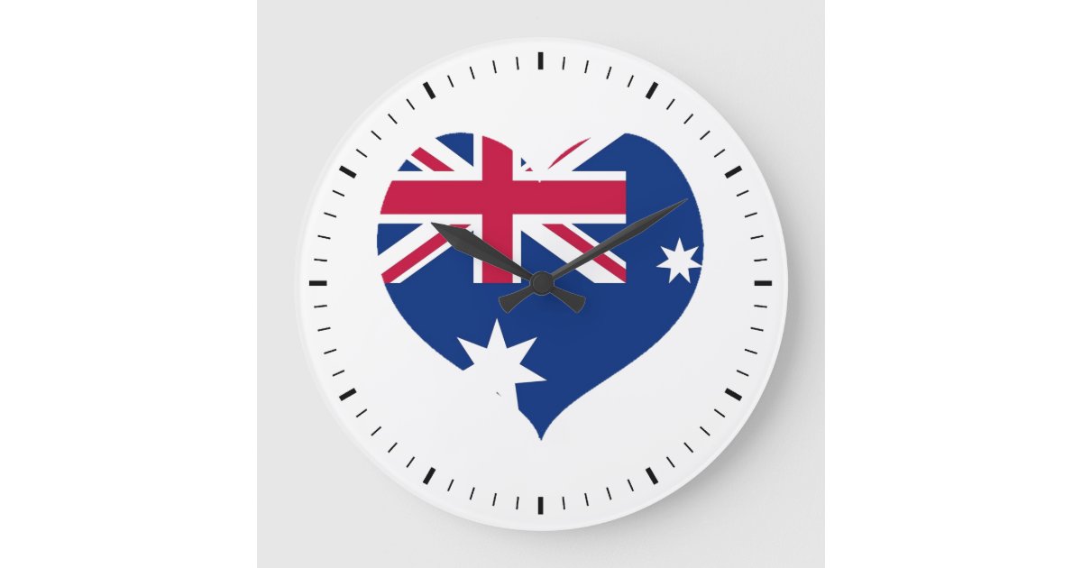 Australia Flag Heart Cutout Wall Clock | Zazzle