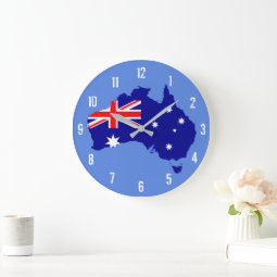 Australia Flag Map Wall Clock | Zazzle