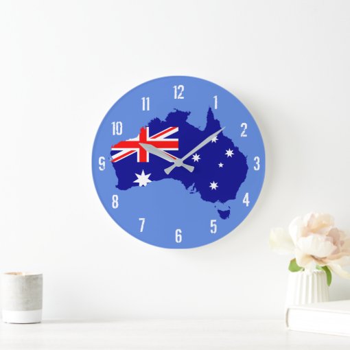 Australia Flag Map Wall Clock | Zazzle