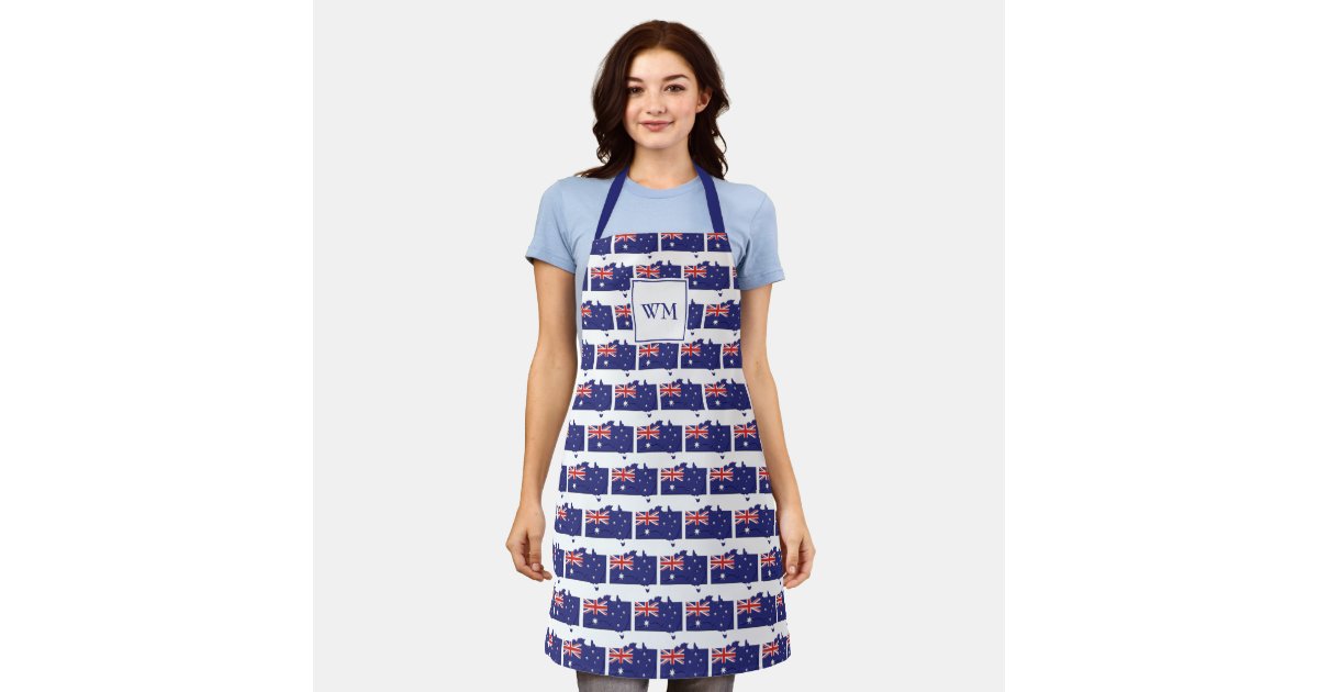 AUSTRALIA FLAG | Monogram | Australian Apron | Zazzle
