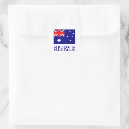 Australia Flag & Word Classic Round Sticker | Zazzle