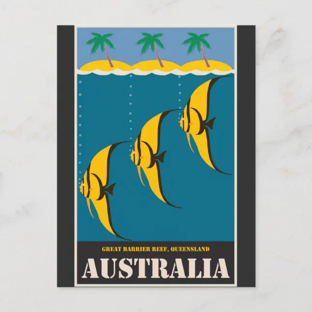 Australia Great Barrier Reef Vintage Travel Postcard | Zazzle