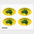 Australia green and gold oval sticker | Zazzle