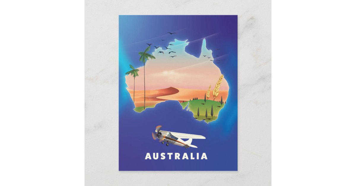 Australia Holiday travel poster Postcard | Zazzle